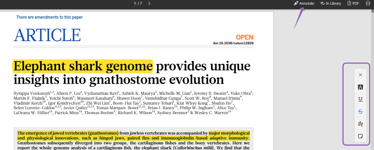 Annotation Options for Papers PDF Reader - Papers