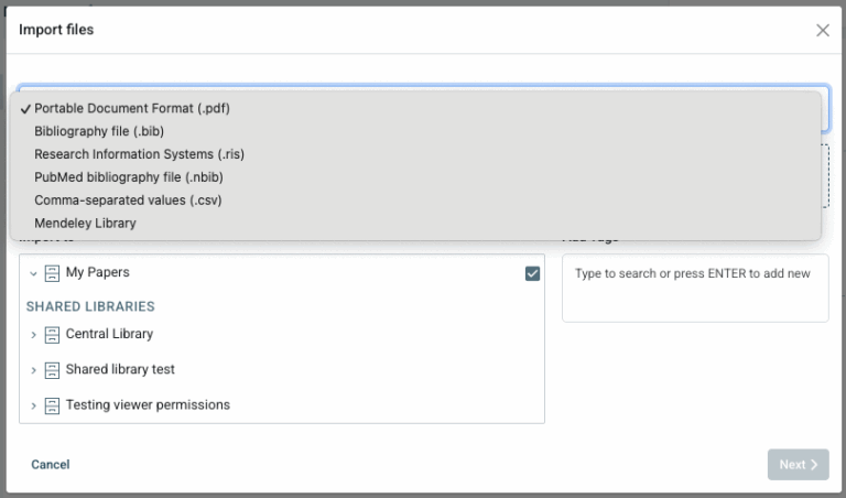 Import From Another Reference Manager - Papers