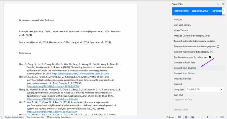 Converting an EndNote formatted document into SmartCite - Papers