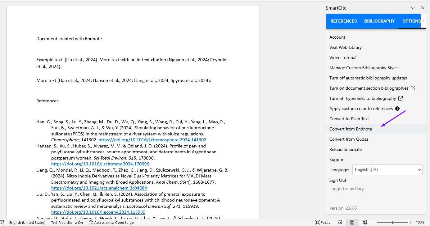 Converting an EndNote formatted document into SmartCite - Papers